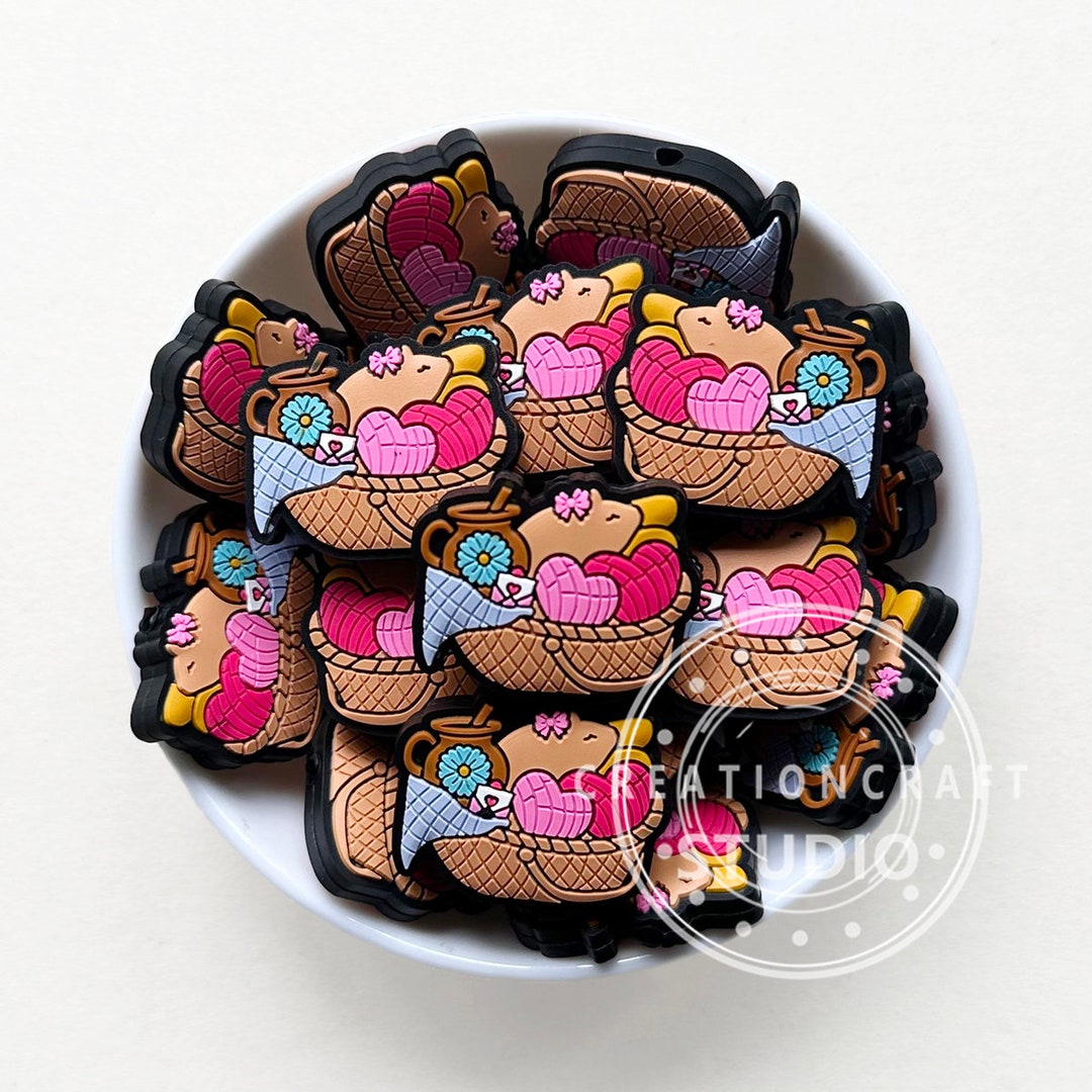 Concha in Basket Focal Beads, Mexican Sweet Bread Silicone Beads ...