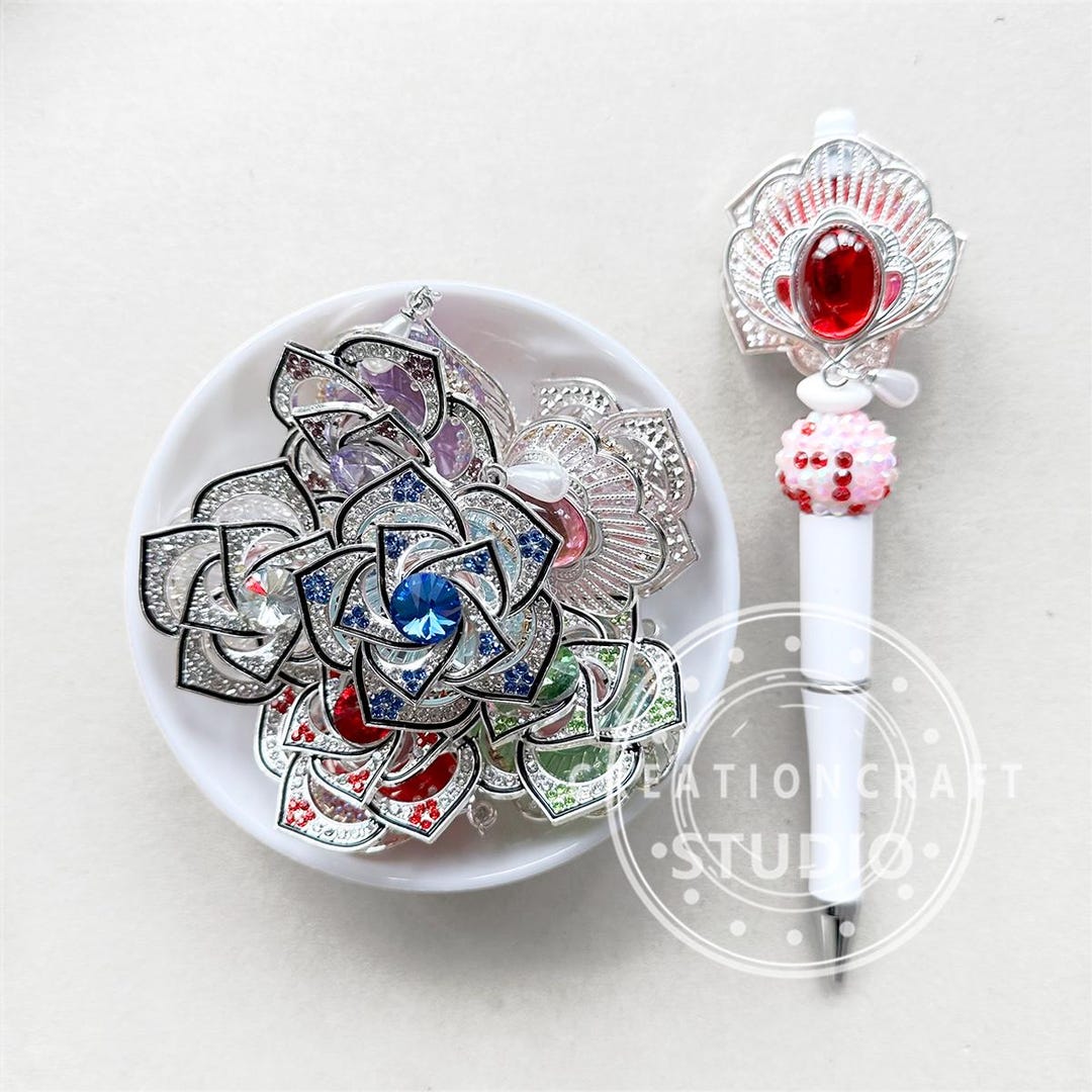 Flower Rotatable Fancy Beads, Rhinestone Beads, Rotatable Flower ...