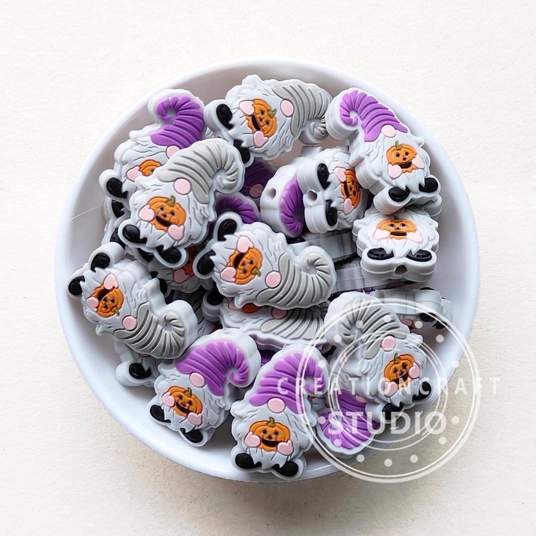 Halloween Pumpkin Gnomes Silicone Beads, Halloween Gnome Focal Beads - Etsy