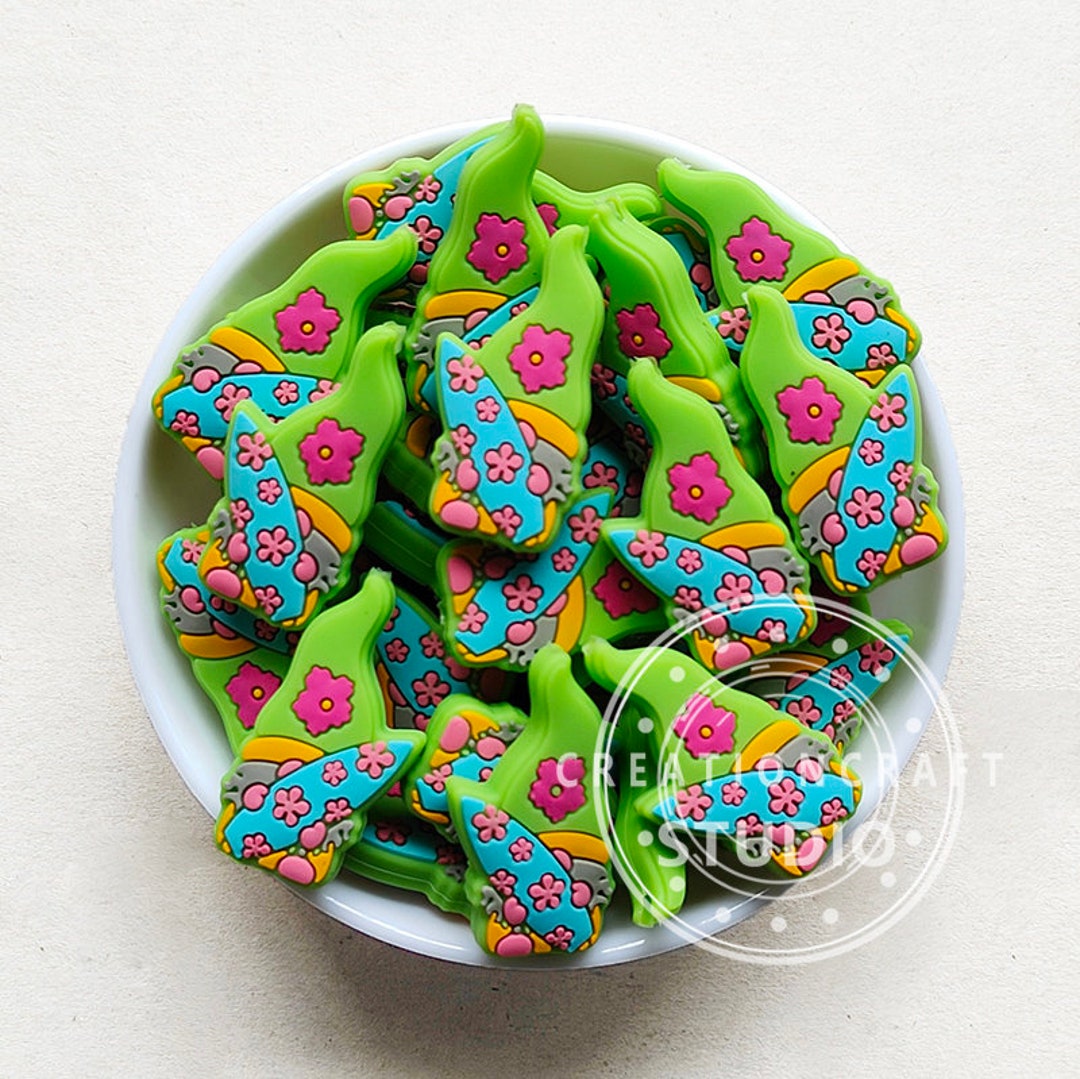 Surfing Gnome Focal Beads, Silicone Beach Gnomes Beads,silicone Loose ...