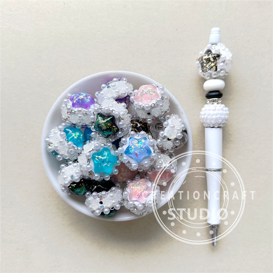 Flake Star Pearl Fancy Beads, Resin Polymer Clay Beads, Chunky Beads ...