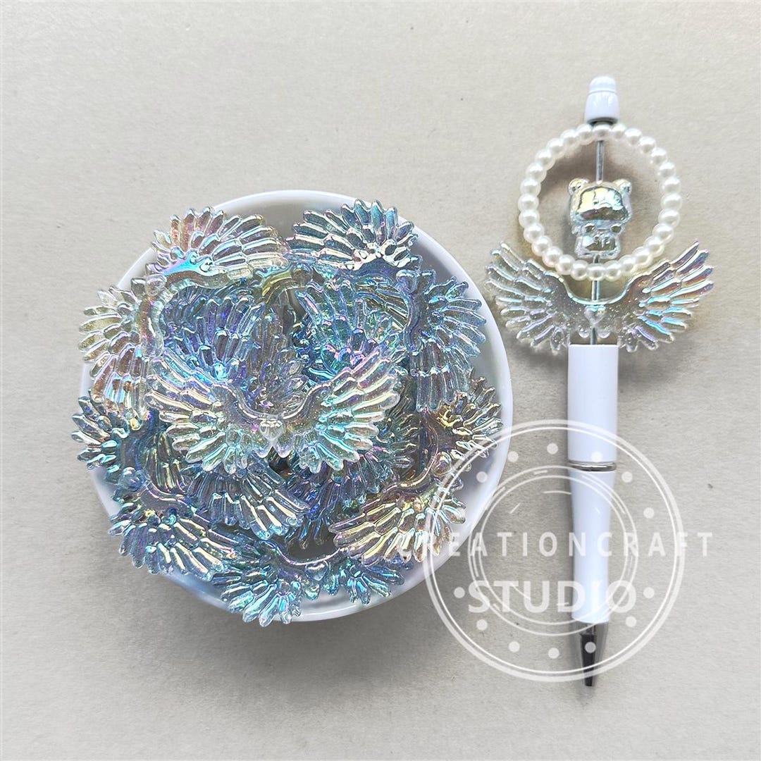 Glitter Wing Resin Beads,uv Wing Focal Beads,diy Keychain Charm,loose ...