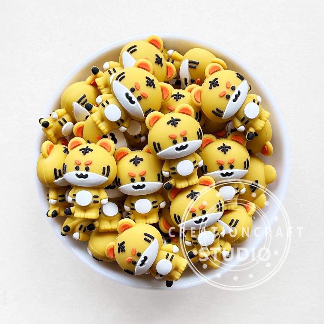 3D Tiger Silicone Beads,pen Focal Beads,animal Tiger Silicone Beads - Etsy