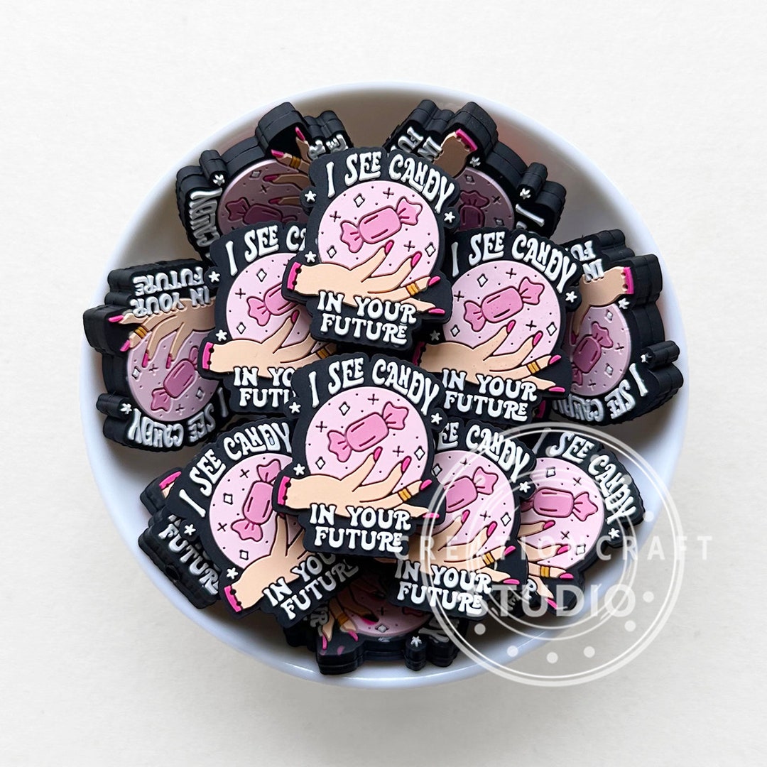 I See Candy in Your Future Focal Beads, Halloween Crystal Ball Candy ...