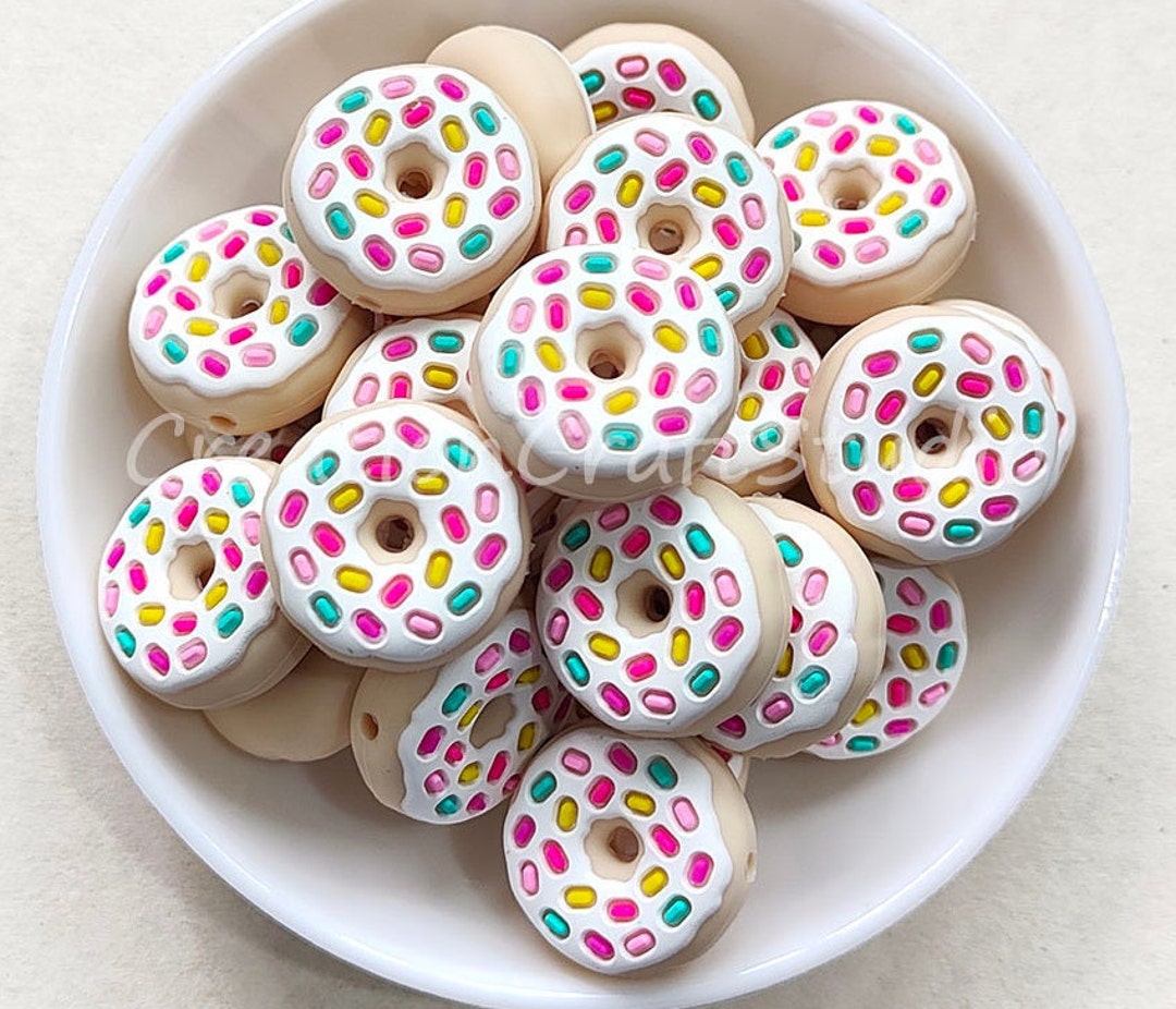 22mm Doughnut Silicone Beads, Wholesale Donut Focal Beads, Mini Shaped ...