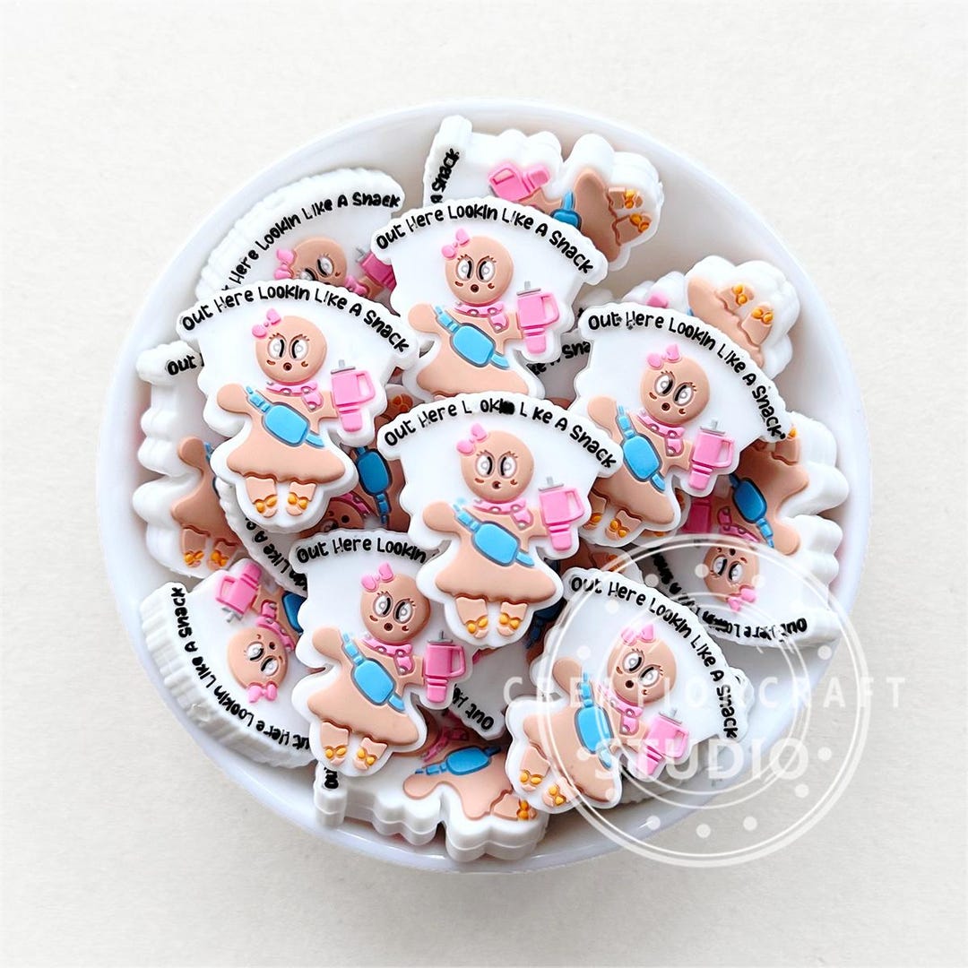 Gingerbread Snack Silicone Focal Beads, Christmas Xmas Silicone Beads ...