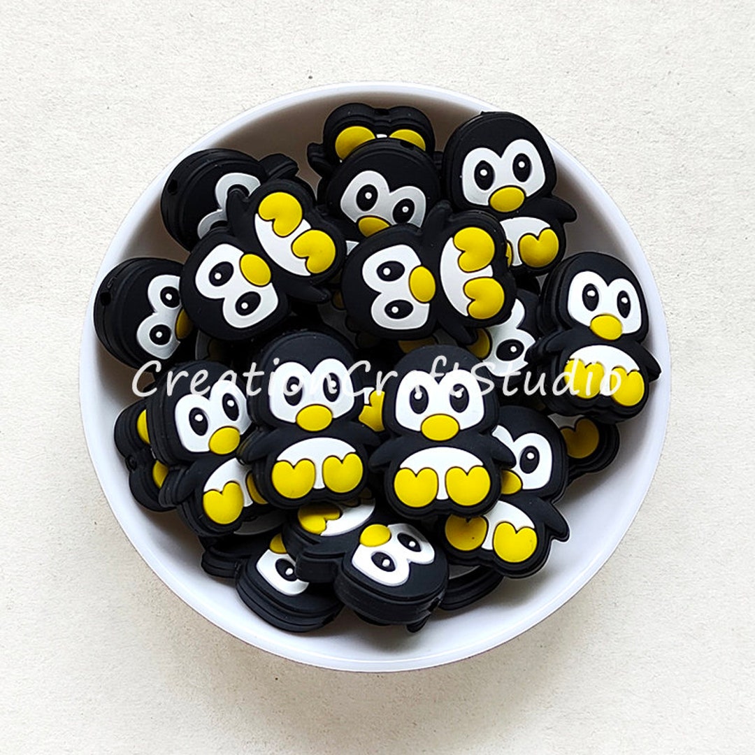 Cute Penguin Silicone Beads, 23*27mm, Bulk Silicone Beads, Focal Beads ...