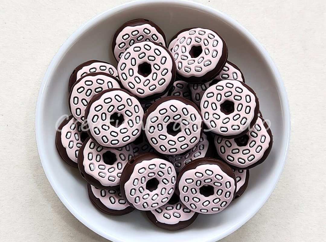Chocolate Doughnut Silicone Beads, Donut Beads, Wholesale Beads, Loose ...