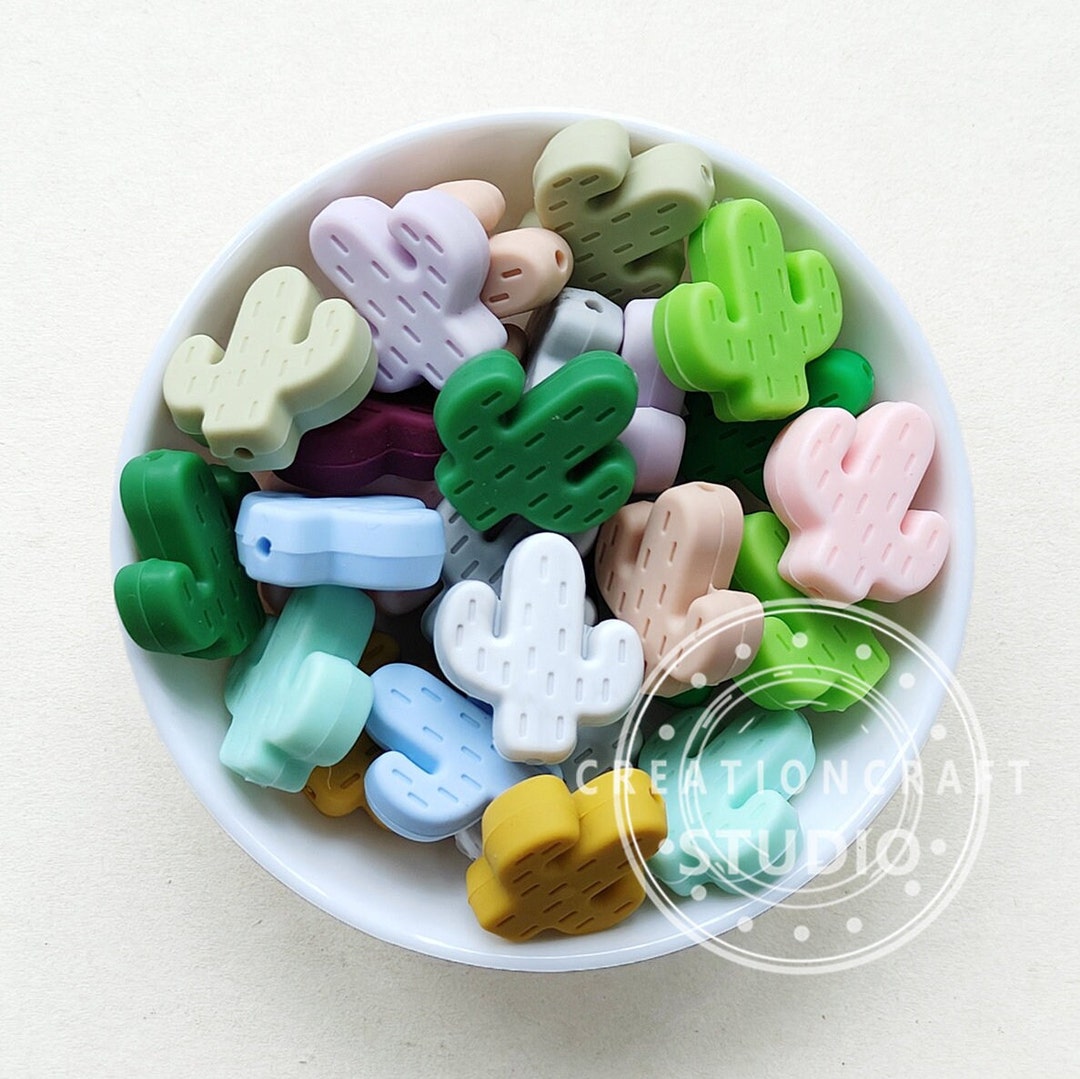 5 - 50pcs Silicone Cactus Beads, DIY Jewelry Accessories, Loose ...