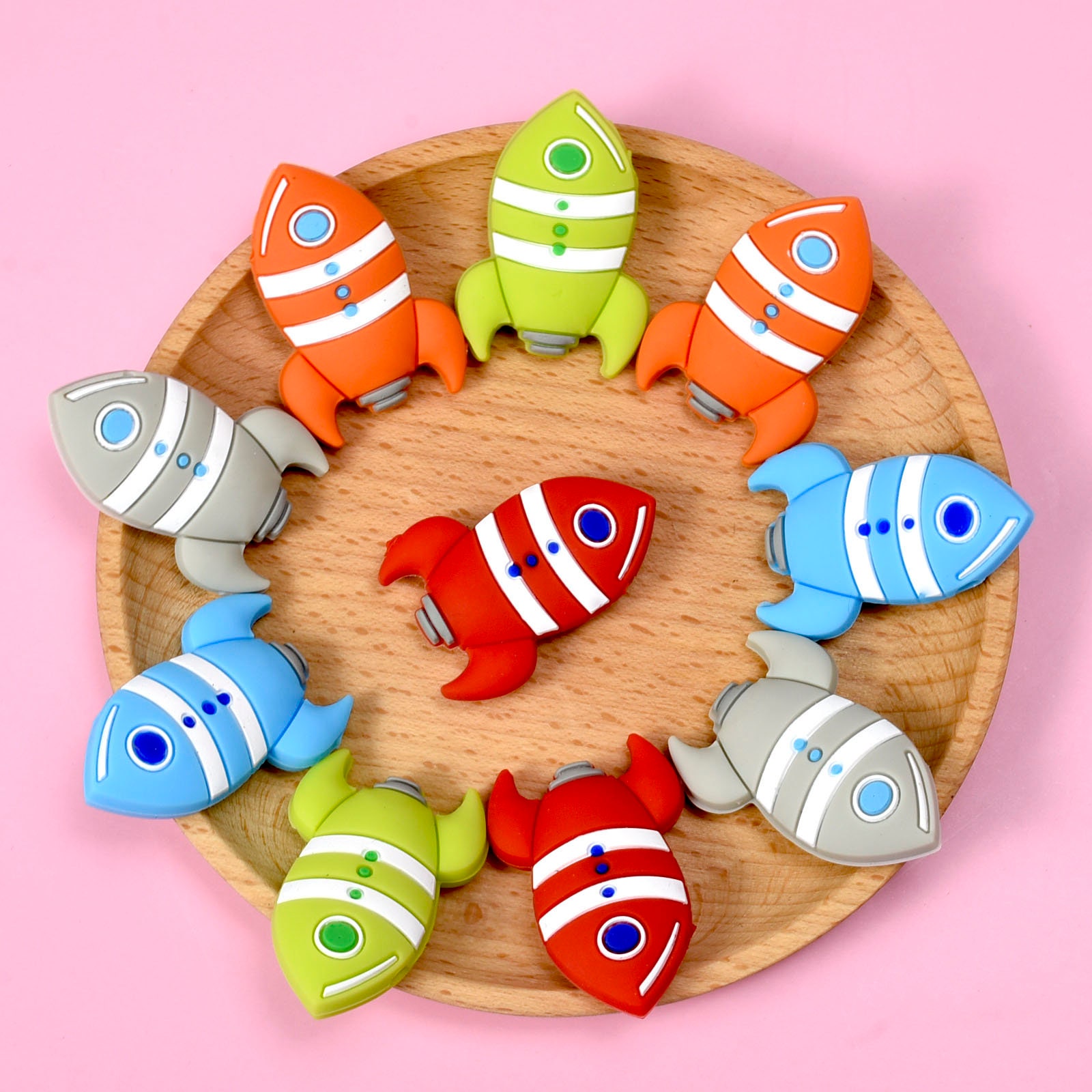 Cartoon Rocket Silicone Beads 2535mm Loose Shape Beads DIY - Etsy