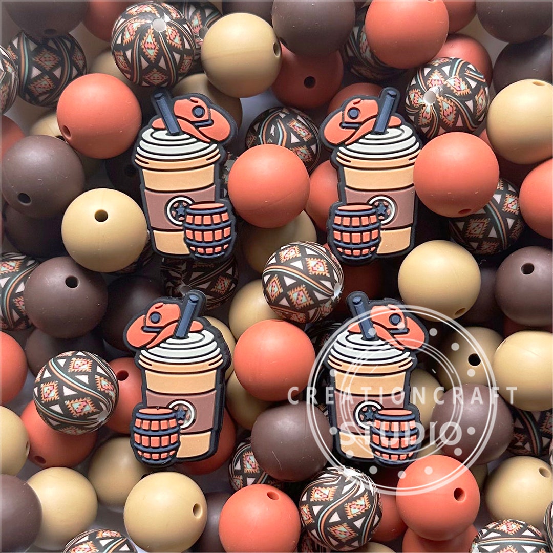 Western Coffee Beads, Silicone Beads Assorted, Focal Beads & Round ...