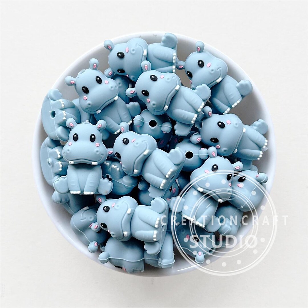 3D Hippo Focal Beads Silicone,animal Beads,silicone Beads,hippo Charm ...