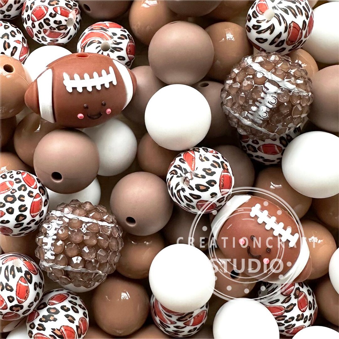 Silicone Football Beads,assorted Beads,american Football Beads Mix ...