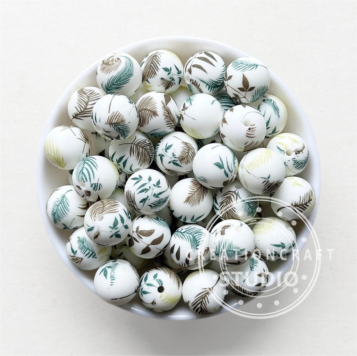 New 15mm Silicone Print Bead, Wholesale Beads, Silicone Beads, Round ...