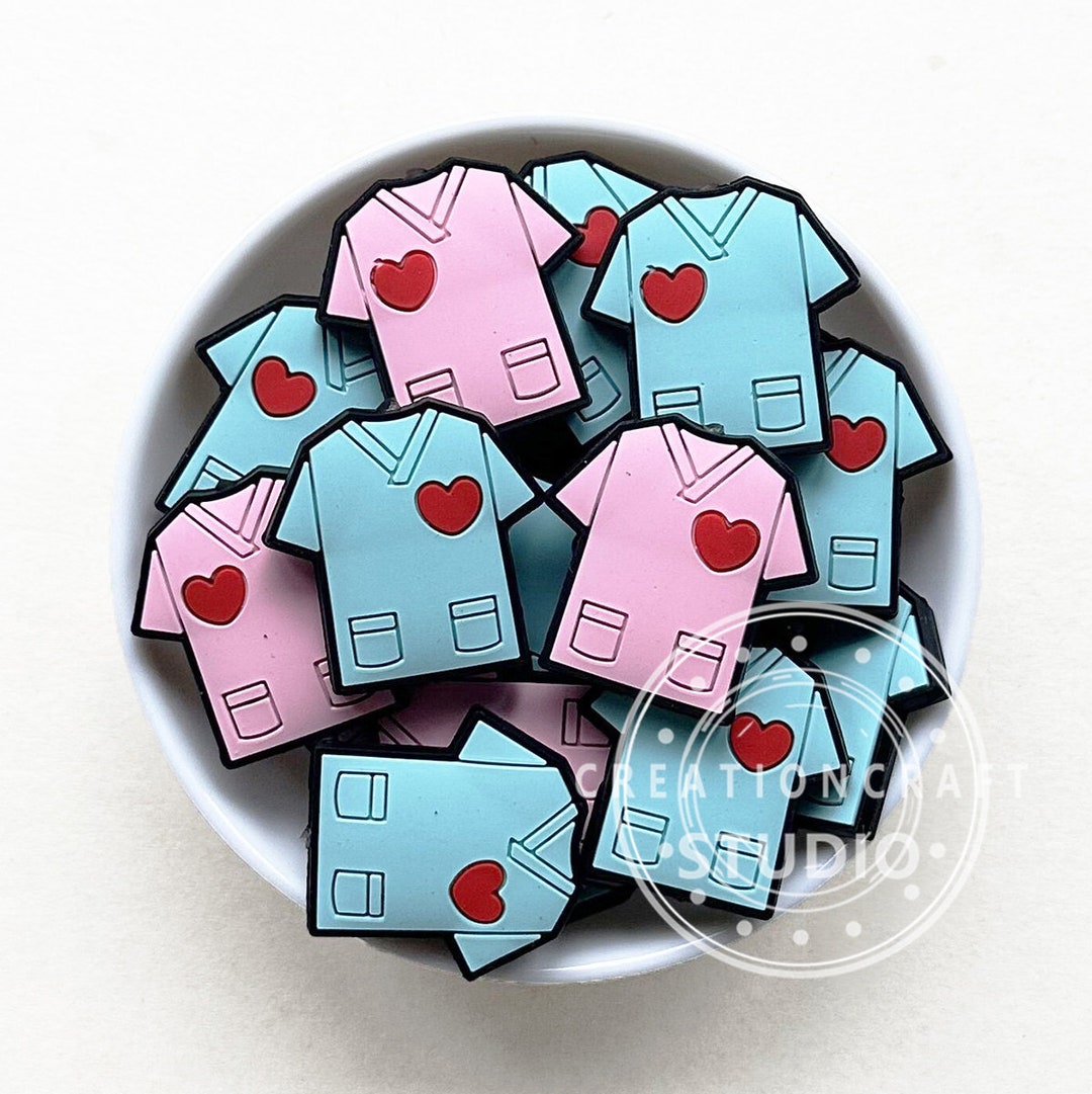 Nurse Scrub Top Focal Silicone Beads,bulk Beads - Etsy