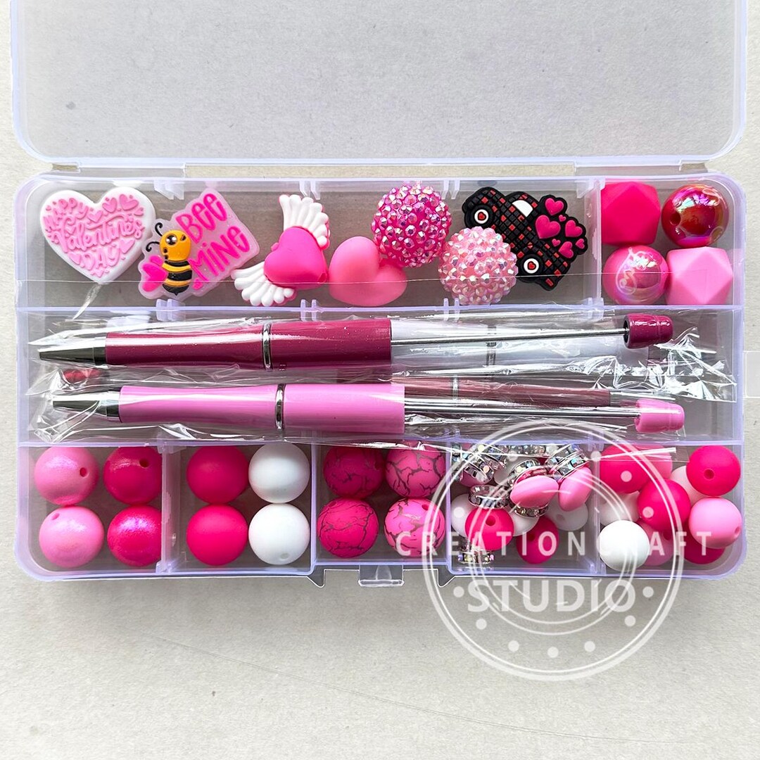 Valentine's Day Bead Kit for DIY Women Gift,57pcs Silicone Beads ...