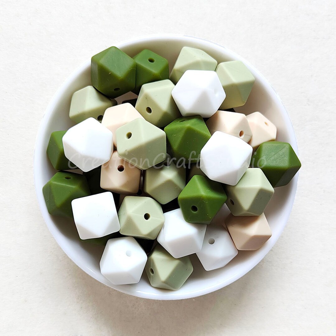 Hexagon Silicone Beads, Jewelry Beads, DIY Necklace, 14mm Hexagon ...