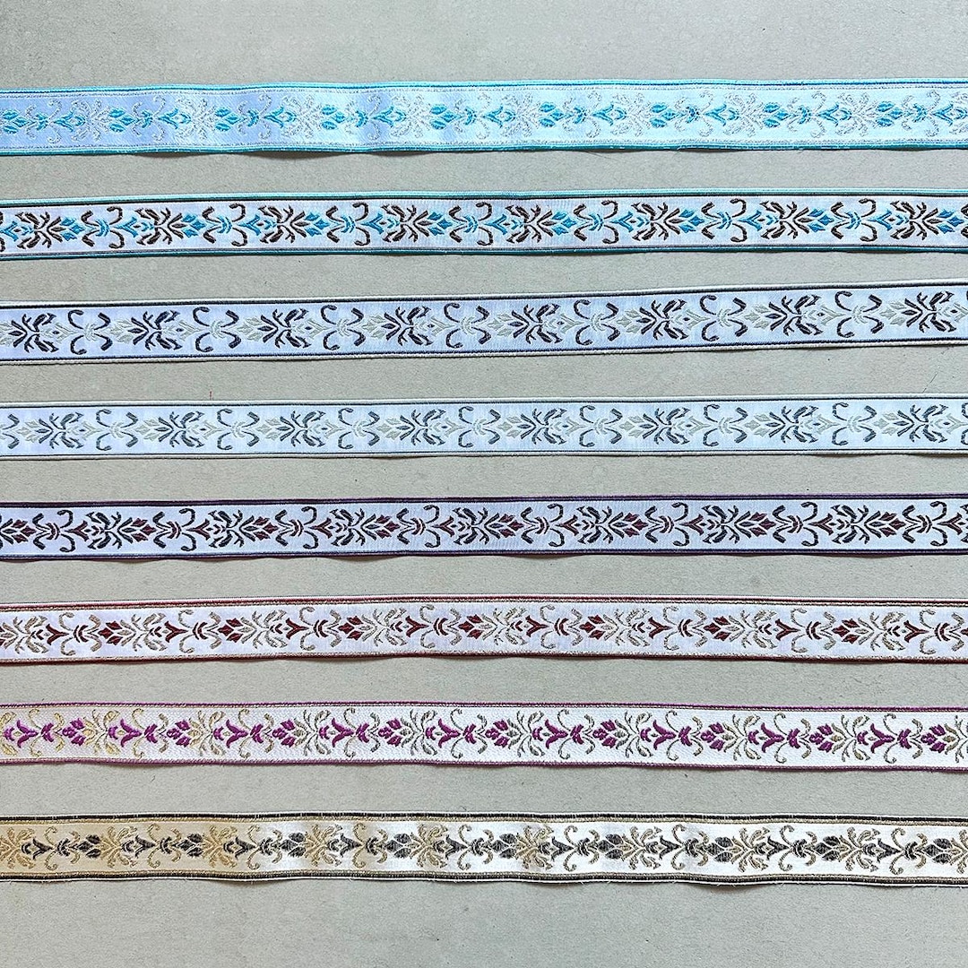 Floral Jacquard Ribbon, Edge Trims, 3cm -wide, Handmade Embroidery Lace ...