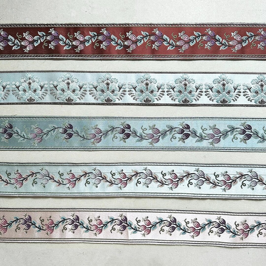 5 Meters Ethnic Embroidery, Jacquard Ribbon, Braid Woven, Border Satin ...