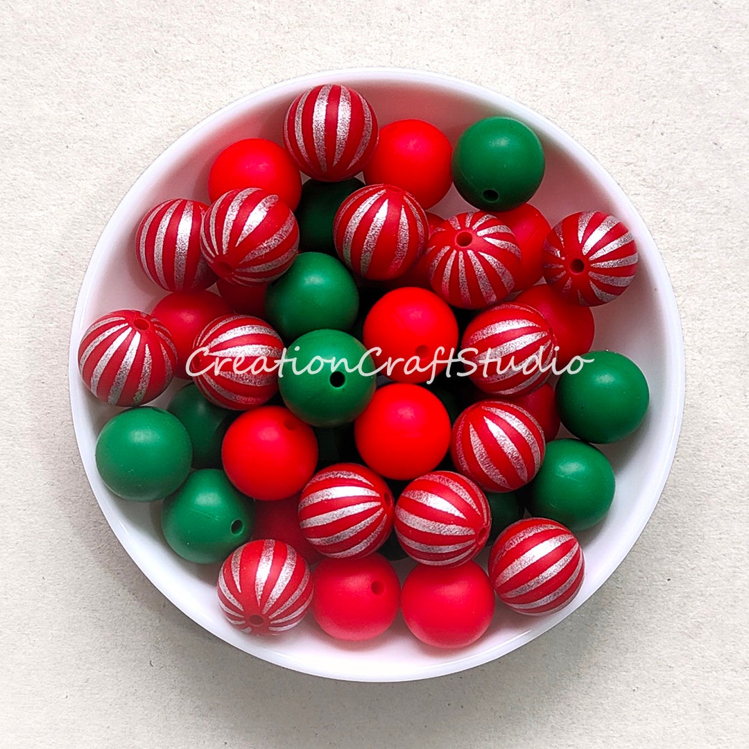 15mm Mixed 3 Color Balloon Silicone Beads, Christmas Beads,soft ...