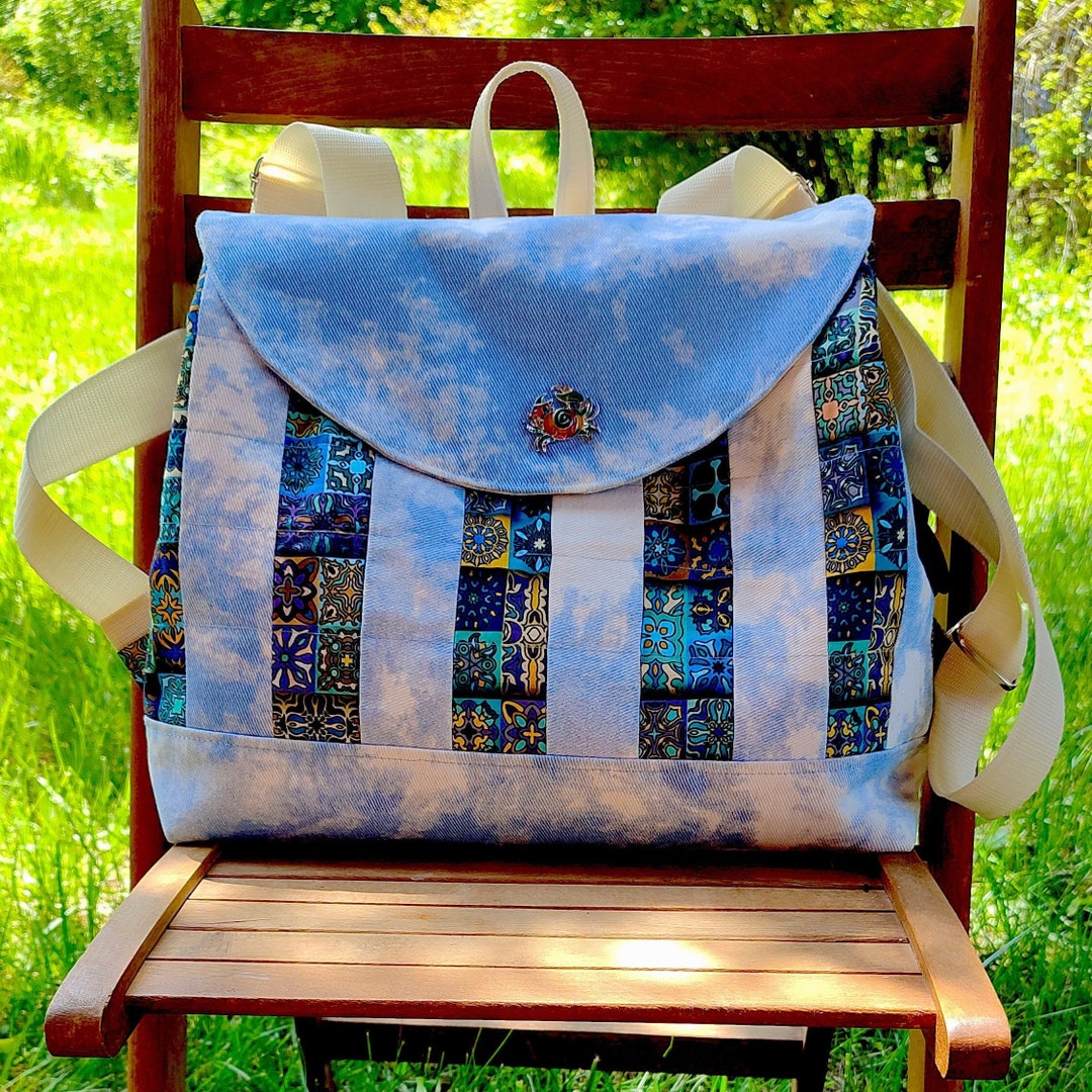 Sky Glider Patchwork and Tie-dye Backpack - Etsy