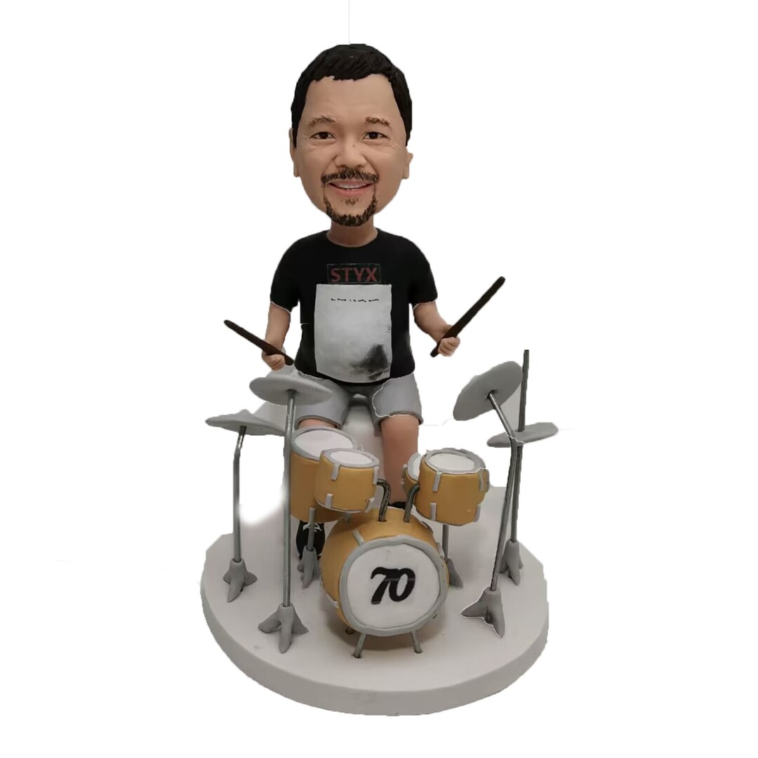 Custom Drummer Bobblehead: Personalized Polymer Clay Cake Topper - Etsy