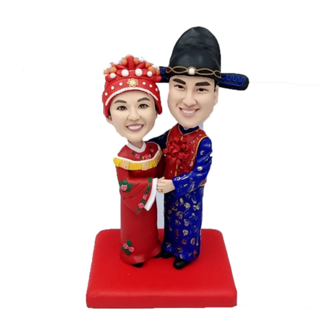 Custom Chinese Wedding Bobbleheads: Tang Dynasty Bridal Couple Cake ...