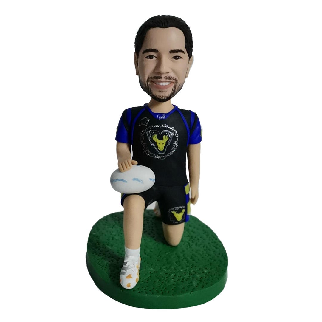 Rugby-Themed Bobblehead Figure: Lifelike Sportsman Bobblehead with ...