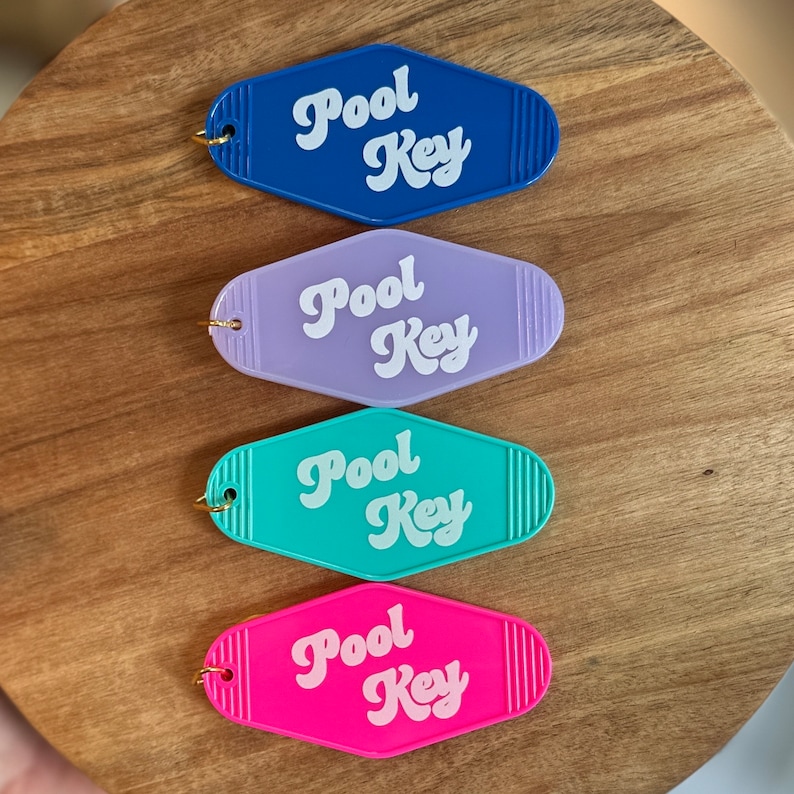 Vintage Motel POOL KEY Keychain - Colorful Keychain for a Retro ...
