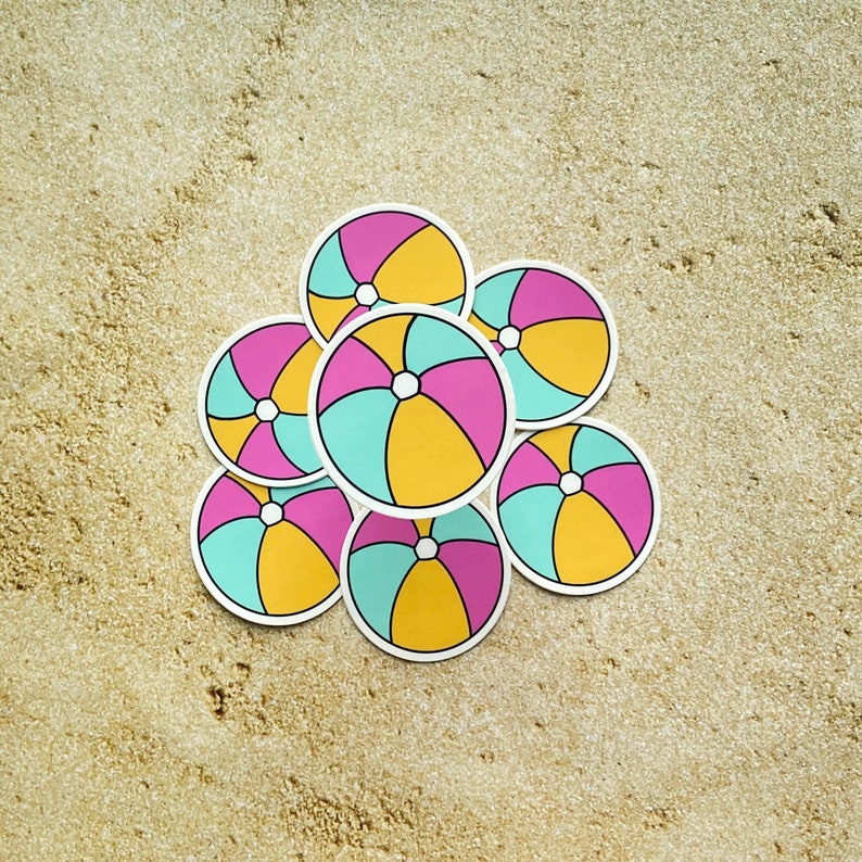 Colorful Beach Ball Sticker Summer Essentials for Your Laptop and Water ...