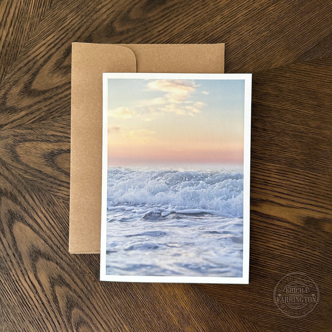 5x7 Ocean Waves Note Card, All Occasion Blank Note Card, Ocean ...
