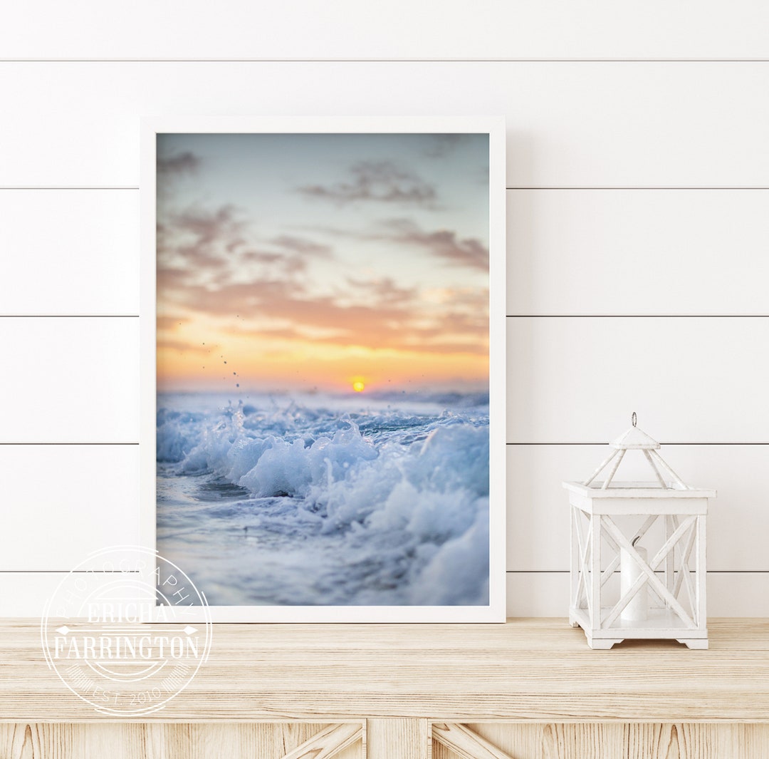 Boho Ocean Waves Wall Art, Ocean Water Waves Print, Ocean Photography ...