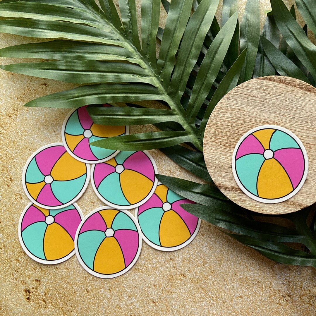 Colorful Beach Ball Sticker Summer Essentials for Your Laptop and Water ...