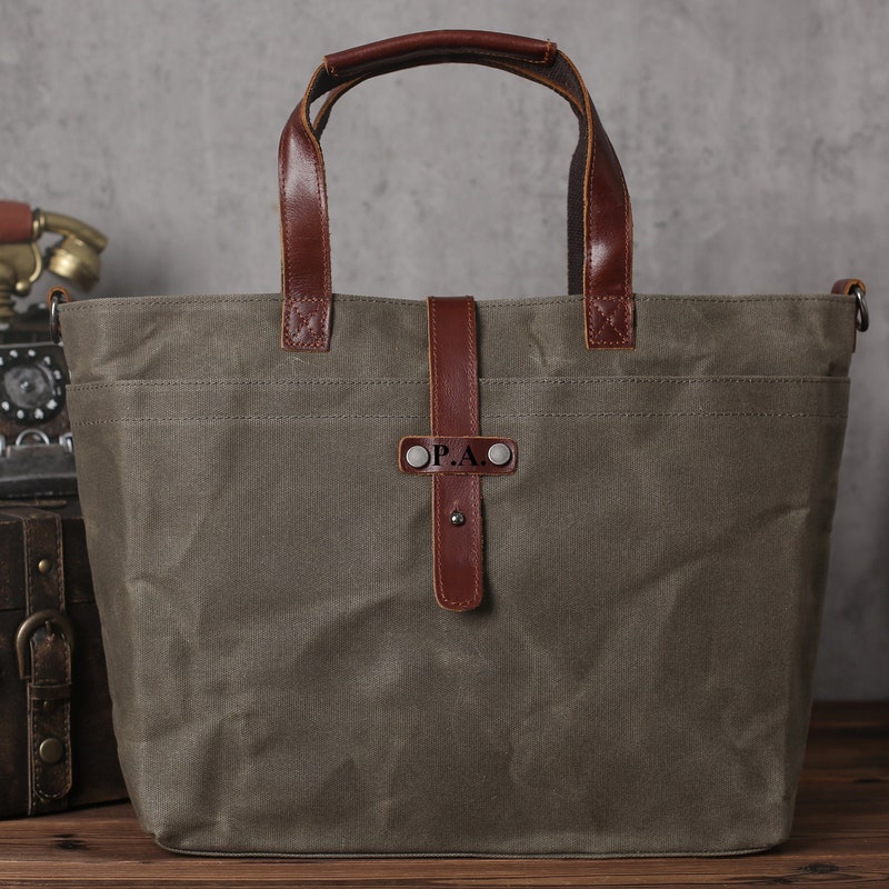 Canvas Leather Bag - Etsy