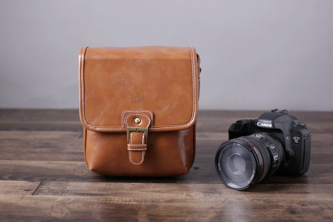 Personalized PU Leather Camera Bag: DSLR, Mirrorless, Travel - Etsy
