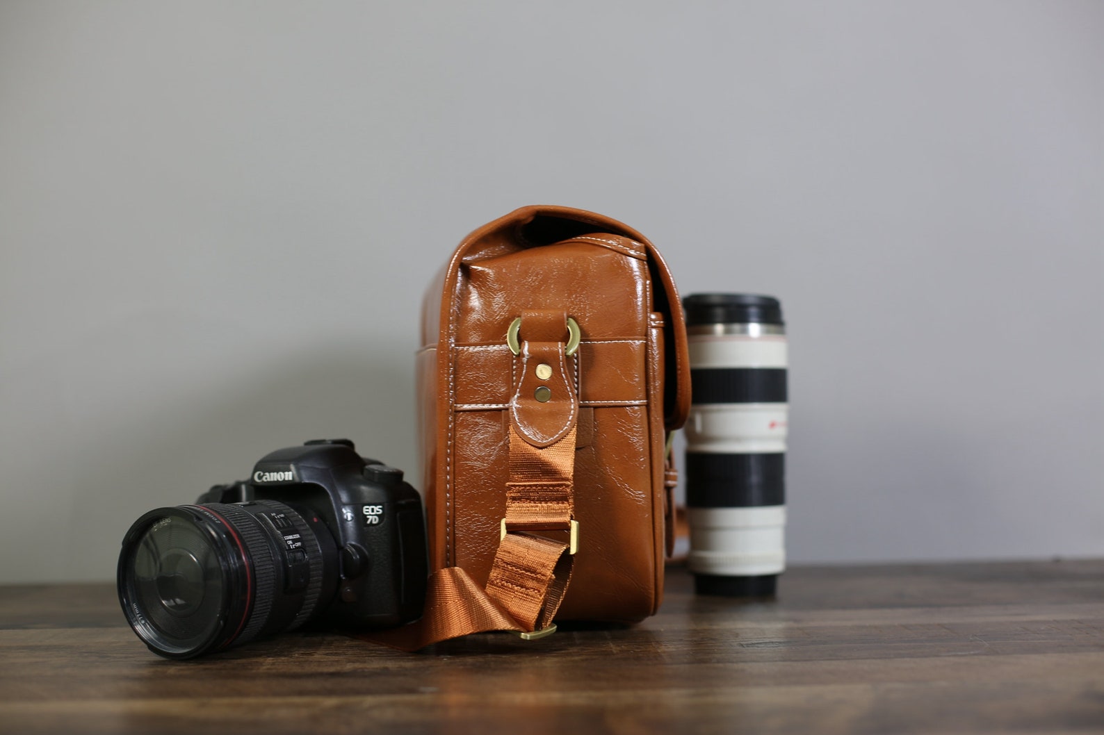 Large PU Leather Camera Bag Leather DSLR Bag Leather Trim - Etsy