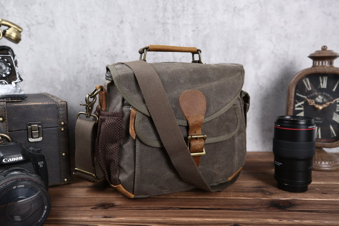 Personalized Canvas Leather Camera Bag Camera Satchel Bag - Etsy