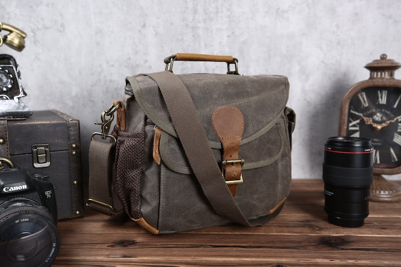 Personalized Canvas Leather Camera Bag Camera Satchel Bag - Etsy