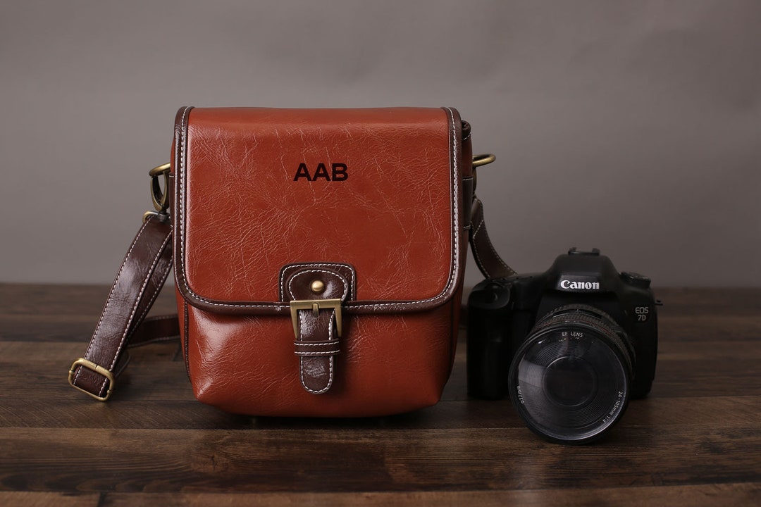 Personalized Leather Camera Bag, Camera DSLR Camera Bag, Camera Purse ...