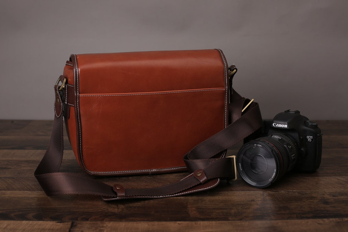 Personalized Large PU Leather DSLR Camera Bag: Father Gift - Etsy