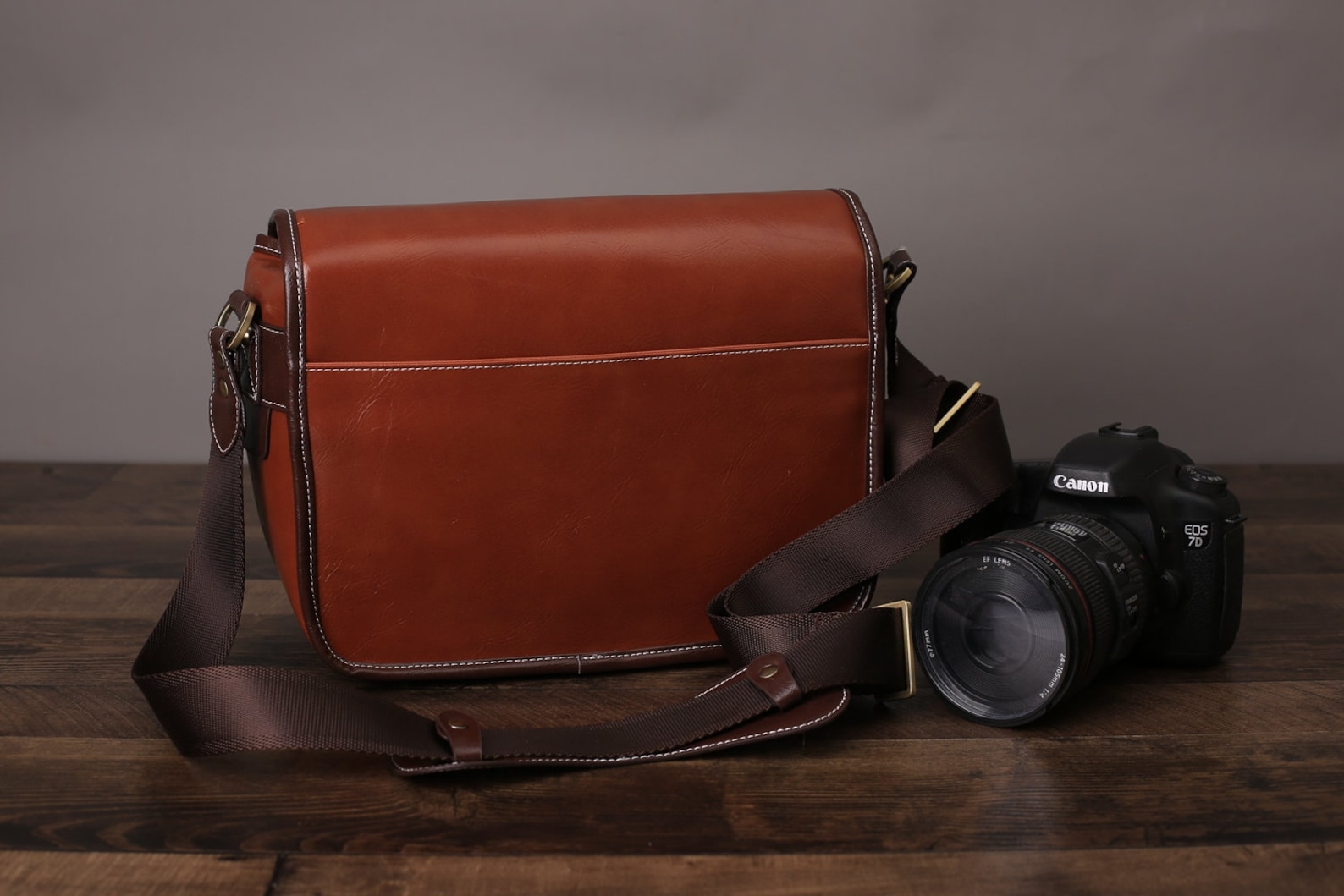 Personalized Large PU Leather DSLR Camera Bag Lens Case | Etsy