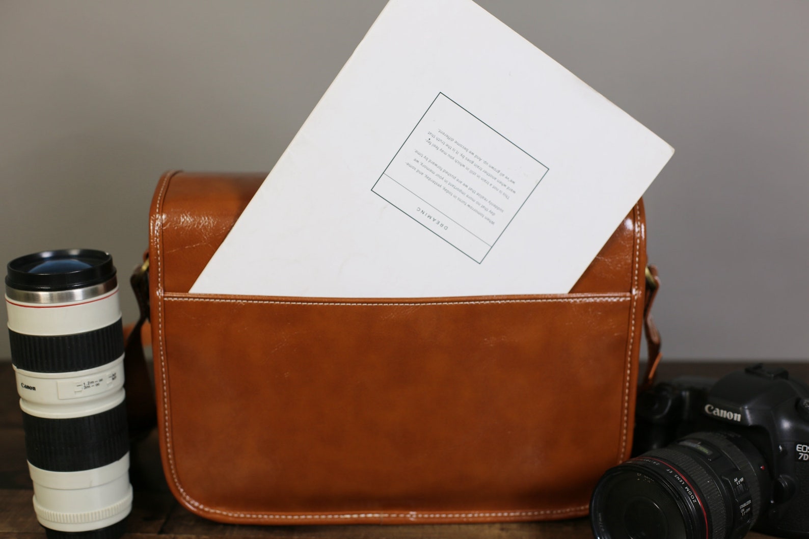 Large PU Leather Camera Bag Leather DSLR Bag Leather Trim - Etsy