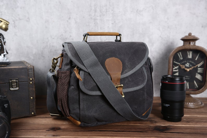 Personalized Canvas Leather Camera Bag Camera Satchel Bag | Etsy