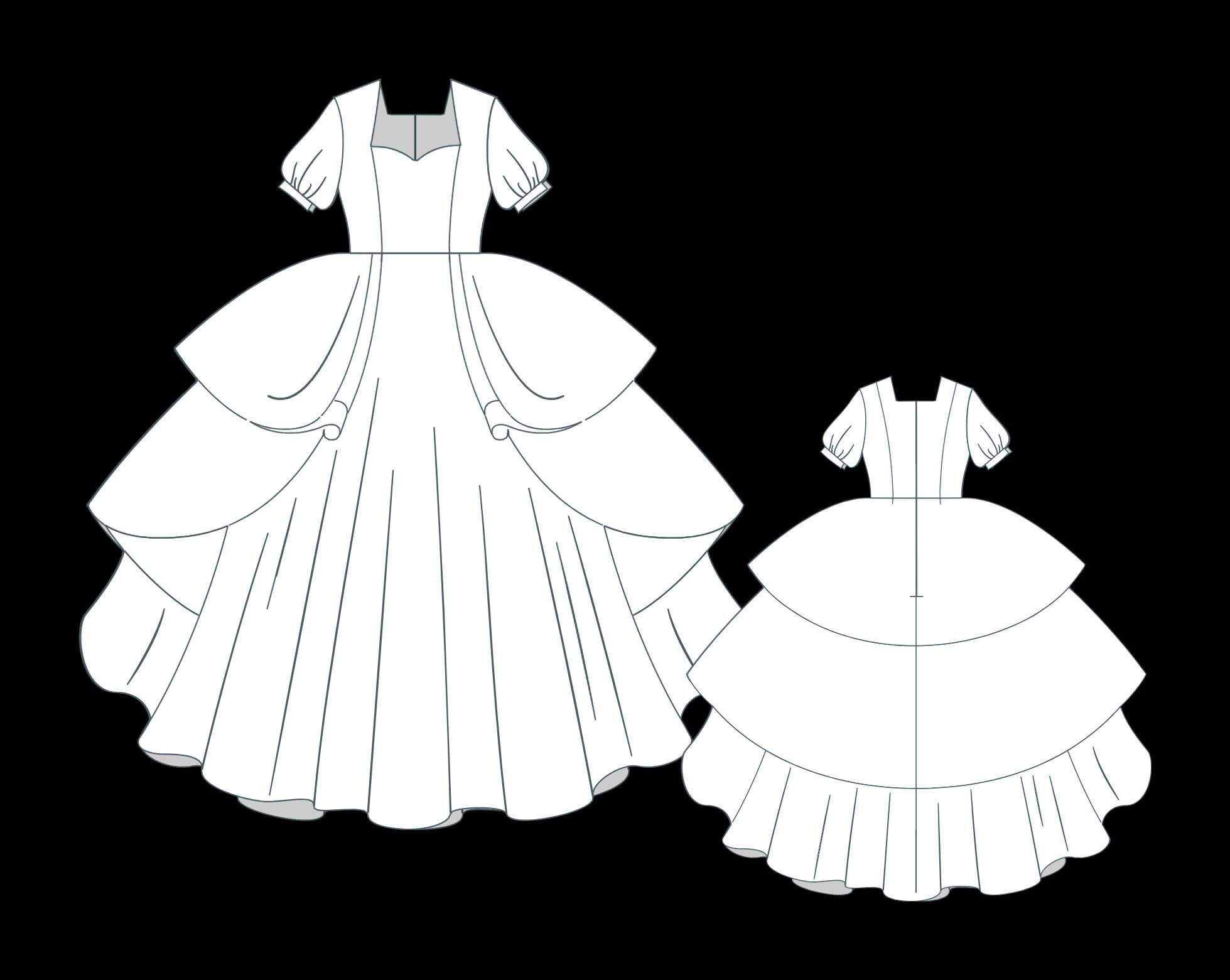 Princess Dress Sewing Pattern | Puff Sleeve Ball Gown | Renaissance ...