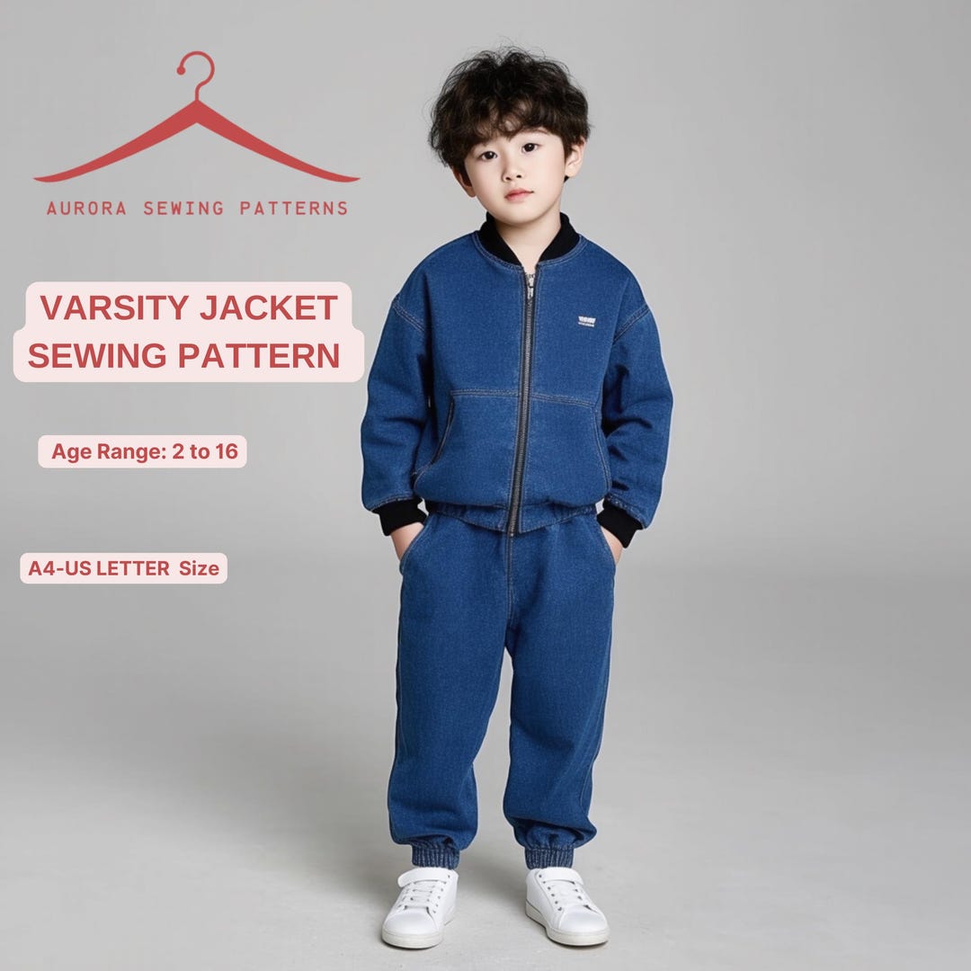 Kangaroo Pockets Varsity Jacket for Kids-bomber Jacket -instant ...