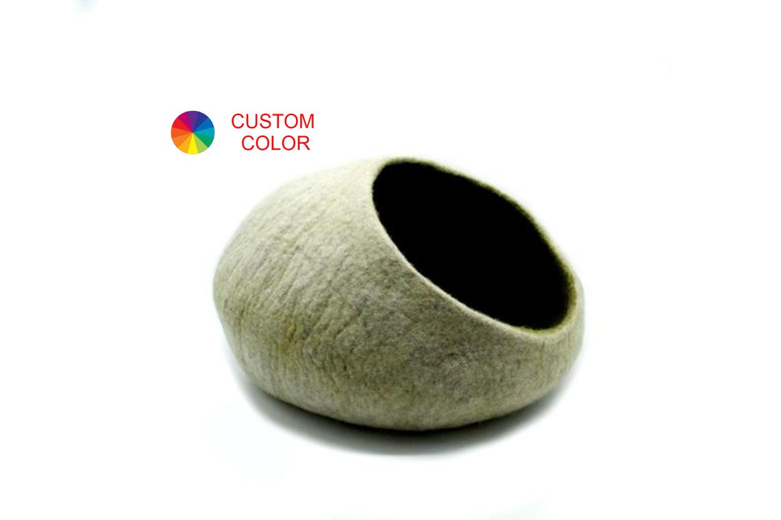 Cat Nap Cocoon / Big Opening Pet Cave / Kitty Bed /wool Cat | Etsy