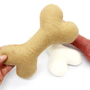 Set of 3 - Wool Felted Bone - Felt Dog Teaser - Dog Play Toy ...