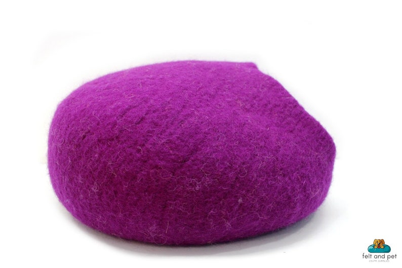 Hand-felted Wool Cat Cave | Fuchsia Cat Cocoon - Etsy