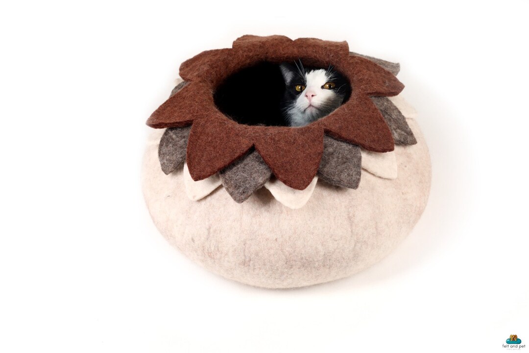 Felt Cat Cave- Wool Cat House - Felt Cozy - Pet Lover Gift - Soft and ...