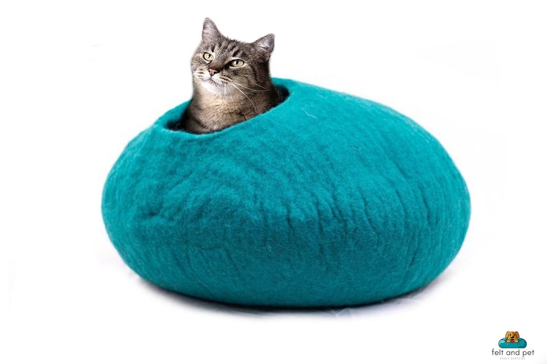 Felt Cat Cave - Round Cat Nap Cocoon Gifts for Pets -from Nepal - Felt ...